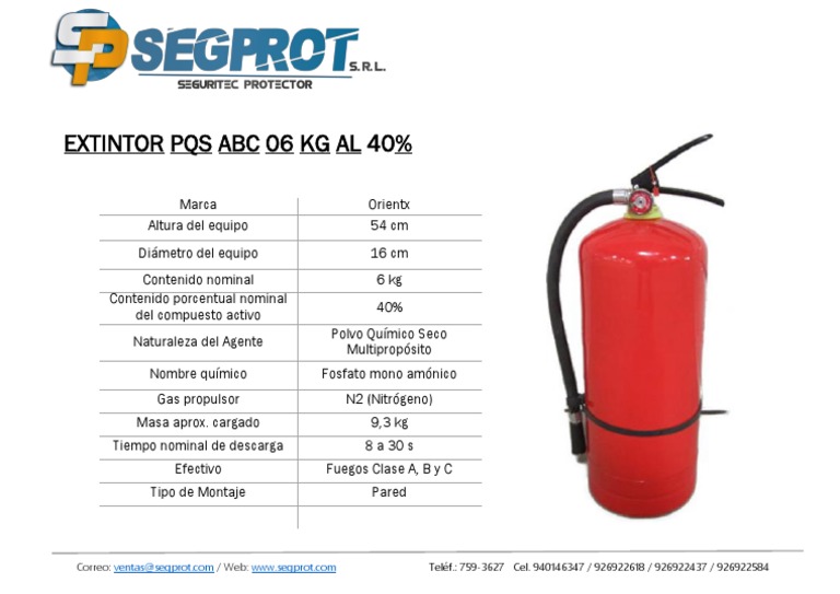Extintor PQS de 6 KG | PDF