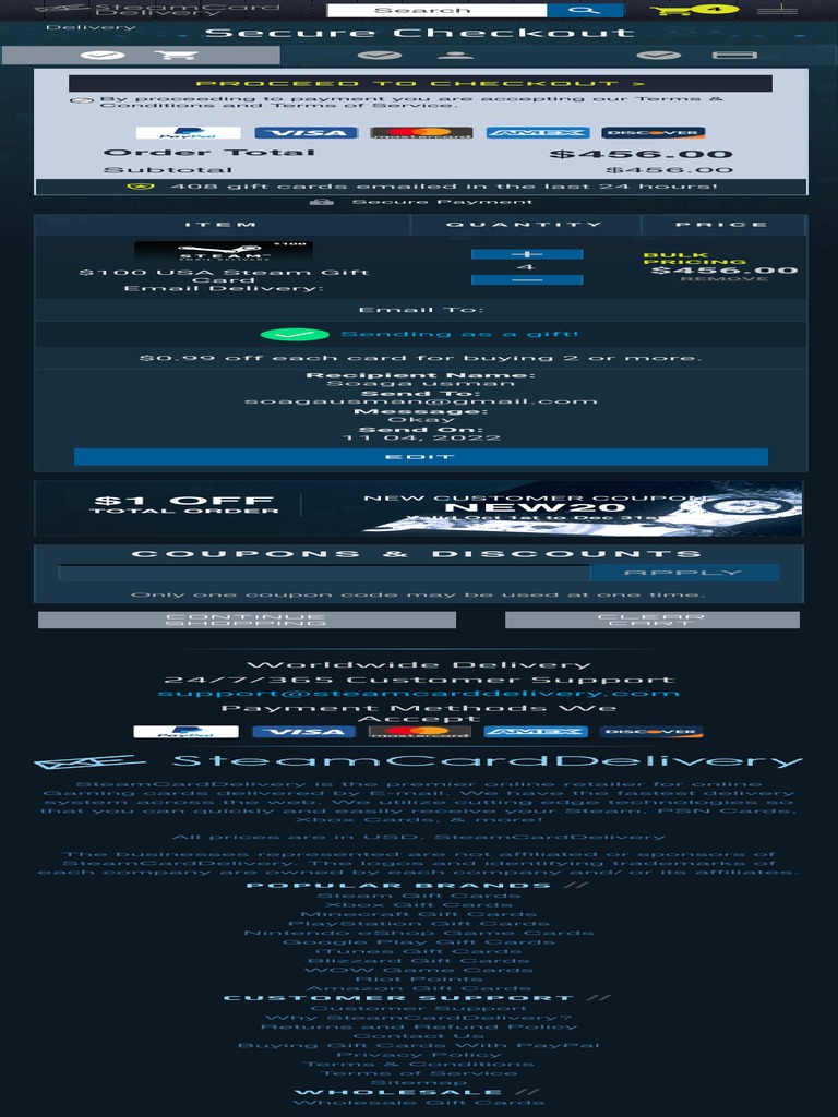 Complete Your Order Gift Cards Online | PDF | Online Shopping | Service ...