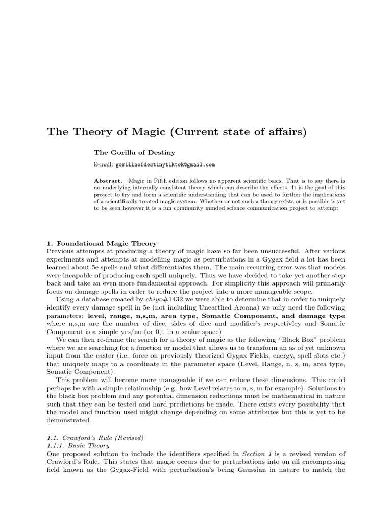 Theory of Magic | PDF | Perturbation Theory (Quantum Mechanics) | Theory