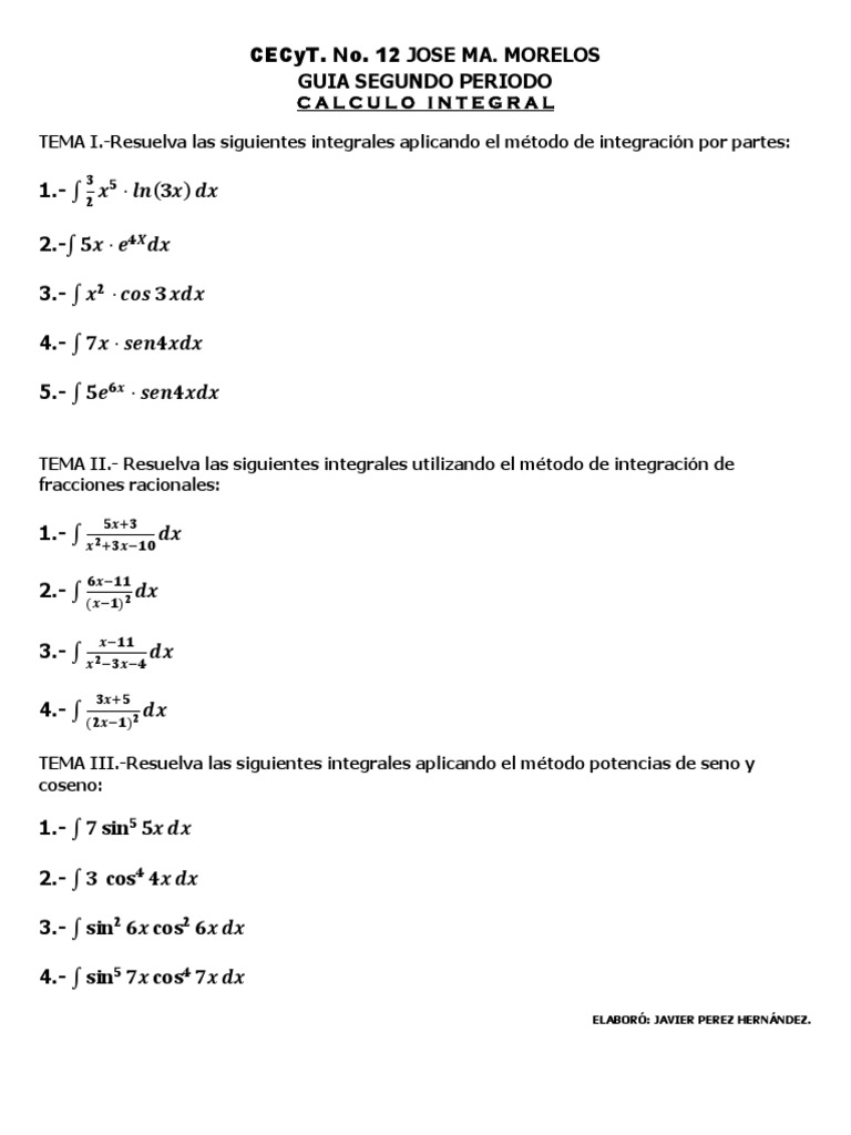Guia Calculo Integral Segundo Dic 2023 | PDF