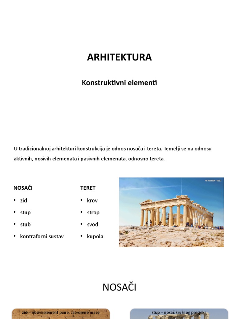 2 13 Arhitektura - Konstruktivni Elementi | PDF