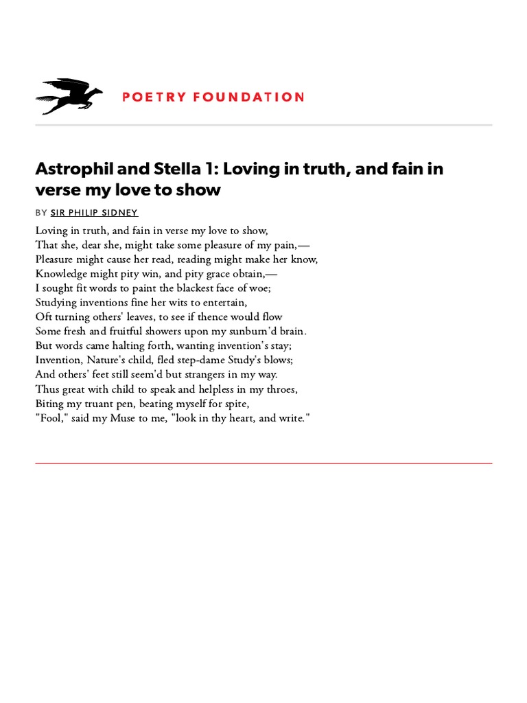 05 Astrophil and Stella 1 - Loving in Truth, and Fain - Poetry ...