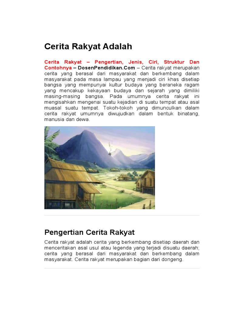 Teks Cerita Rakyat | PDF
