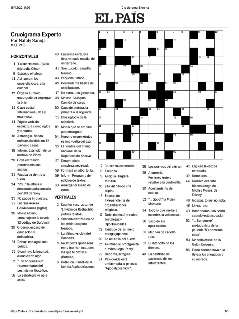 Crucigrama | PDF