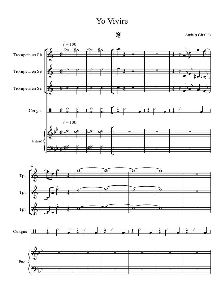 Yo Vivire - Partitura Completa | PDF