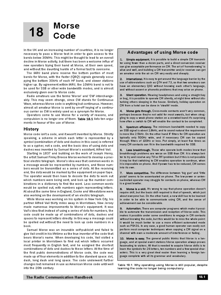 18 Morse | PDF | Radio Technology | Electronics
