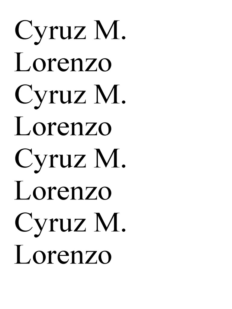 Cyruz M Lorenzo's Name | PDF