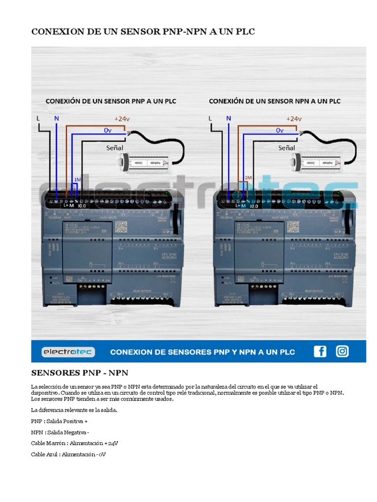 Conexion de Un Sensor PNP-NPN A Un PLC | PDF