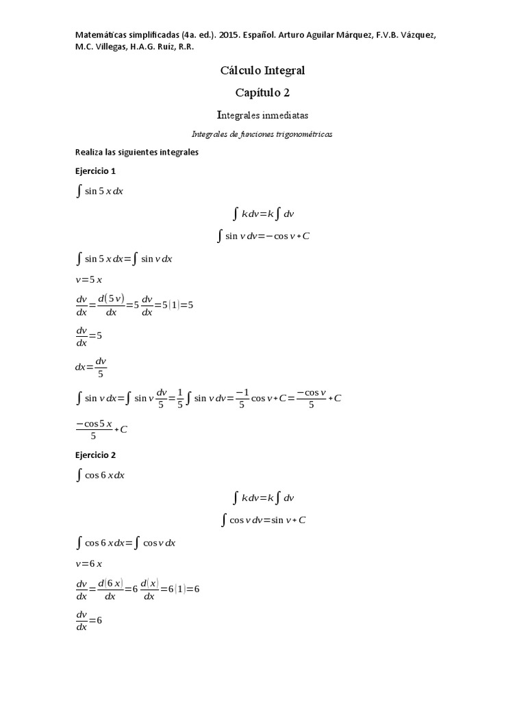 Integrales Trigonométricas Resueltas | PDF | Integral | Análisis