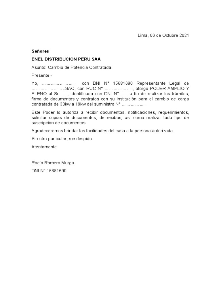 Enel - Modelo Solicitud | PDF