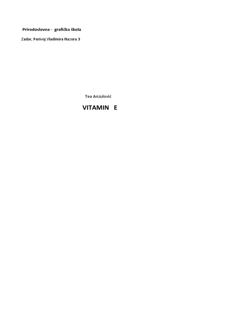 Vitamin e | PDF