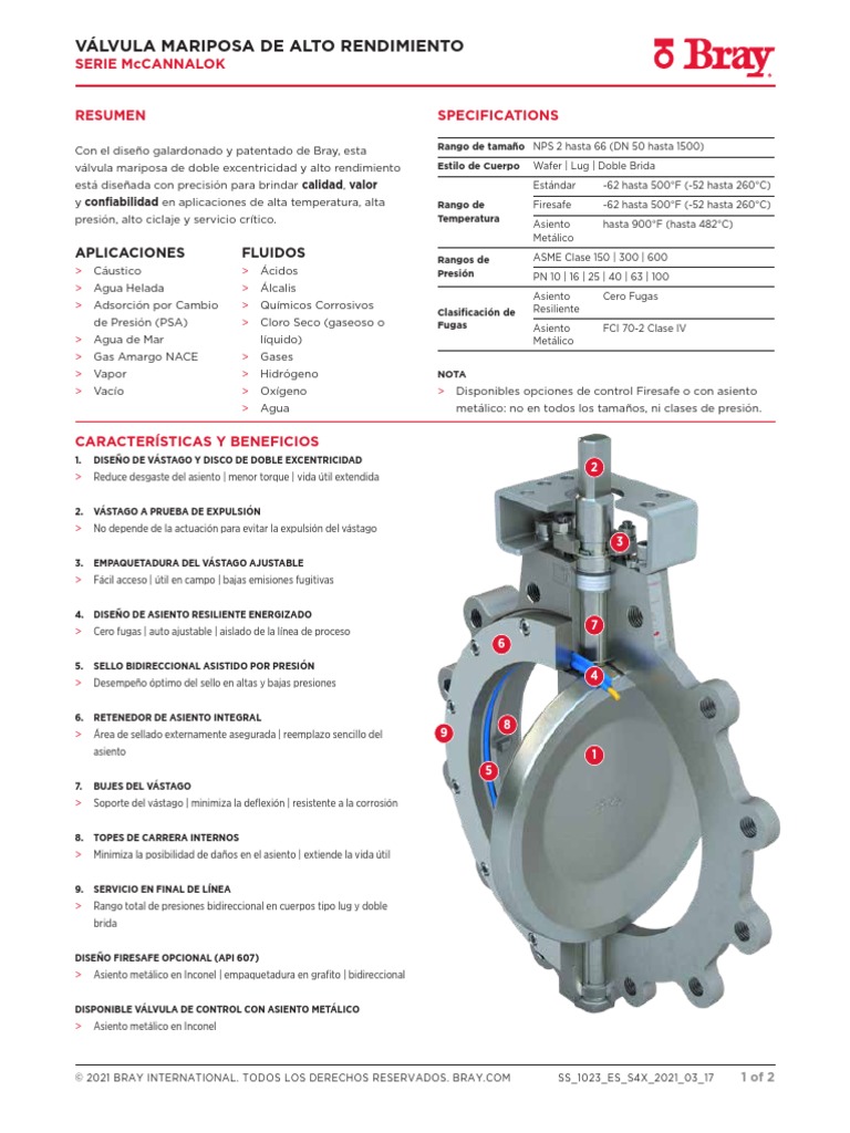 Válvulas Mariposa Bray Serie 40 | PDF | Agua | Elementos químicos