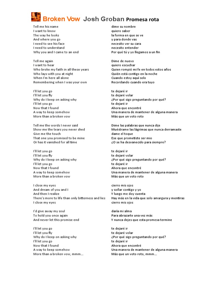 Broken Vow Josh Groban Promesa Rota | PDF