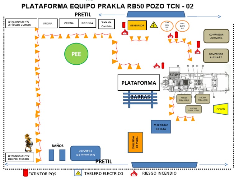Layout Plataforma de Sondaje Prakla RB-50 - 3 TCN 02 | PDF