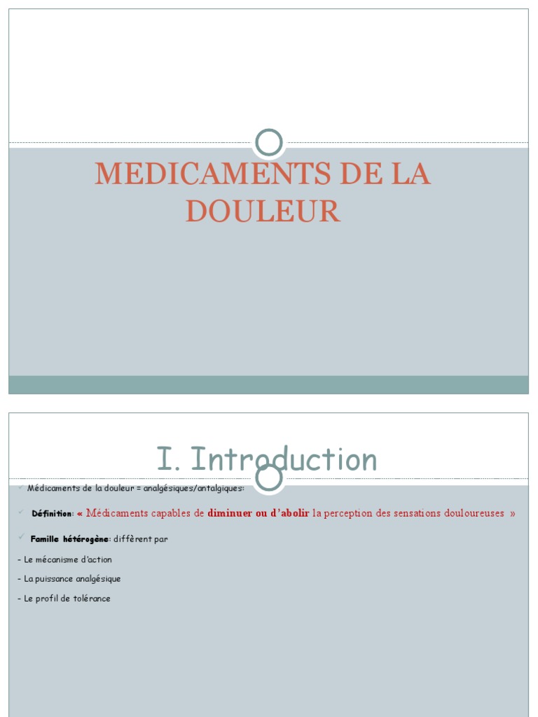 Medicaments de La Douleur | PDF | Antalgique | Morphine