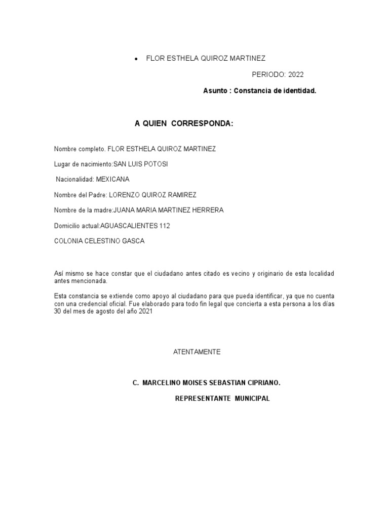 Formato De Constancia De Trabajoformato Para Hacer Una Buena
