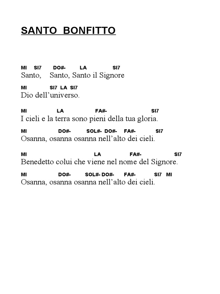 Santo (Bonfitto) MI | PDF