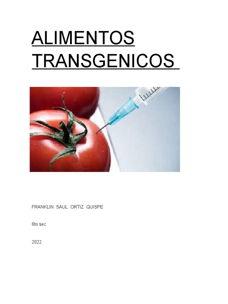 Alimentos Transgenicos | PDF | Organismo genéticamente modificado ...