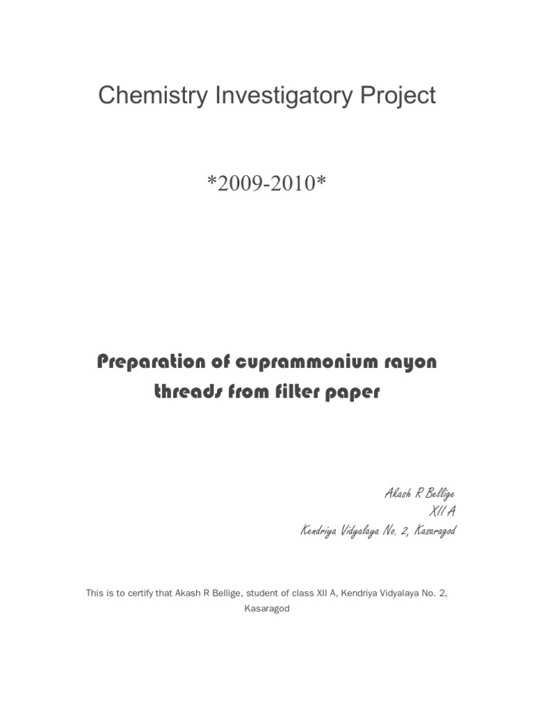 Preparation and Analysis of Cuprammonium Rayon Threads from Filter ...