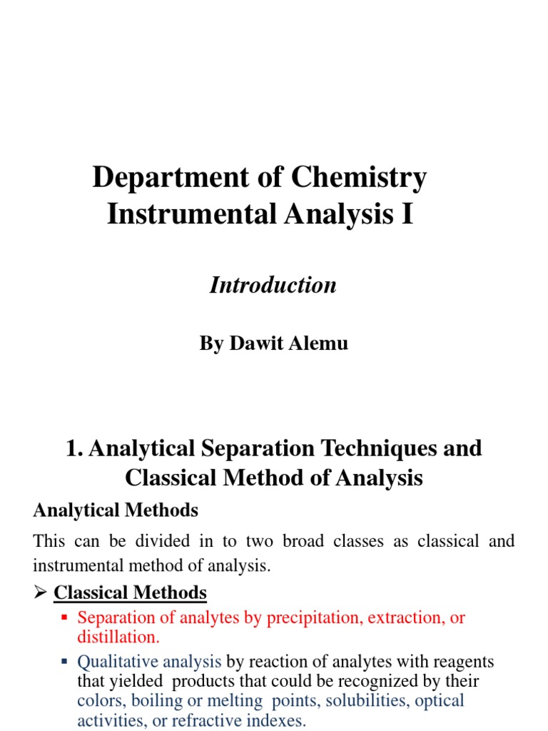 Instrumental Analysis I | PDF | Chromatography | Thin Layer Chromatography