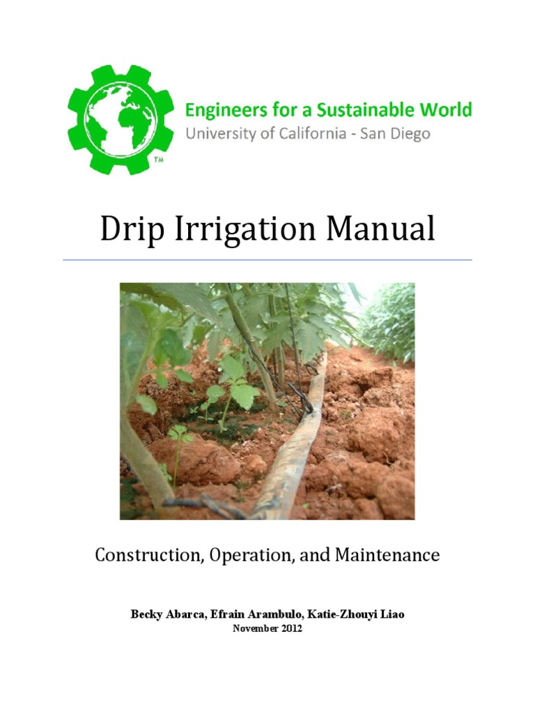 Drip Irrigation Manual | PDF | Pipe (Fluid Conveyance) | Irrigation