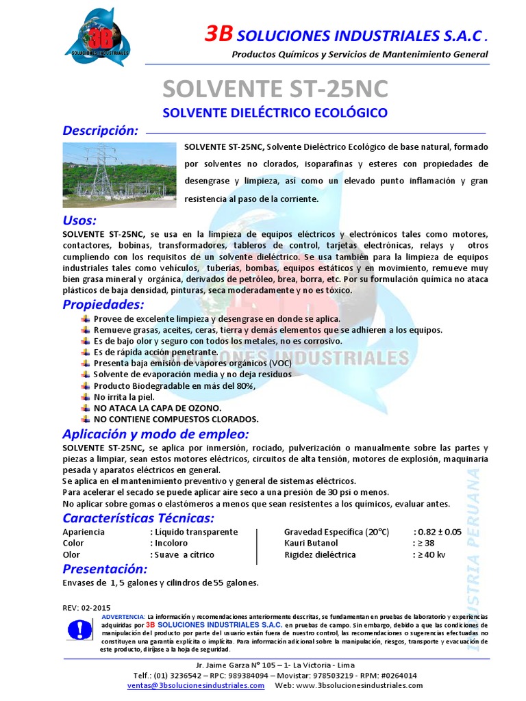Solvente Dieléctrico ST-25NC Kauri Butanol | PDF | Solvente | Naturaleza