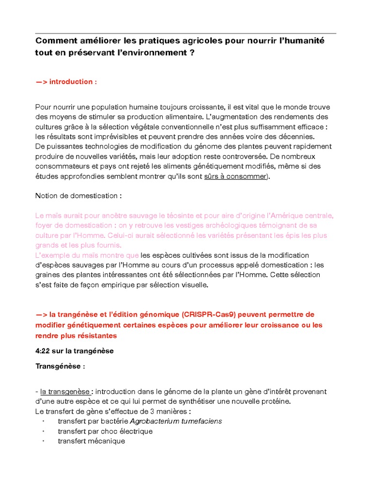 Sujet SVT Lisa | PDF | Biotechnologie | Biologie moléculaire