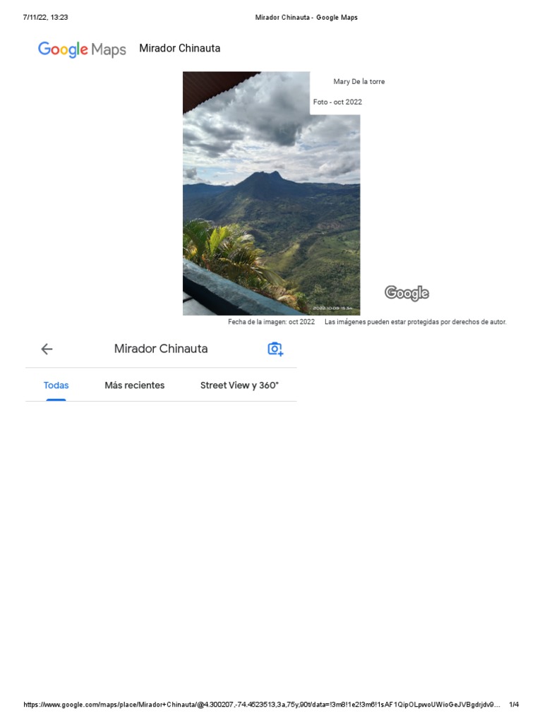Mirador Chinauta en Google Maps | PDF