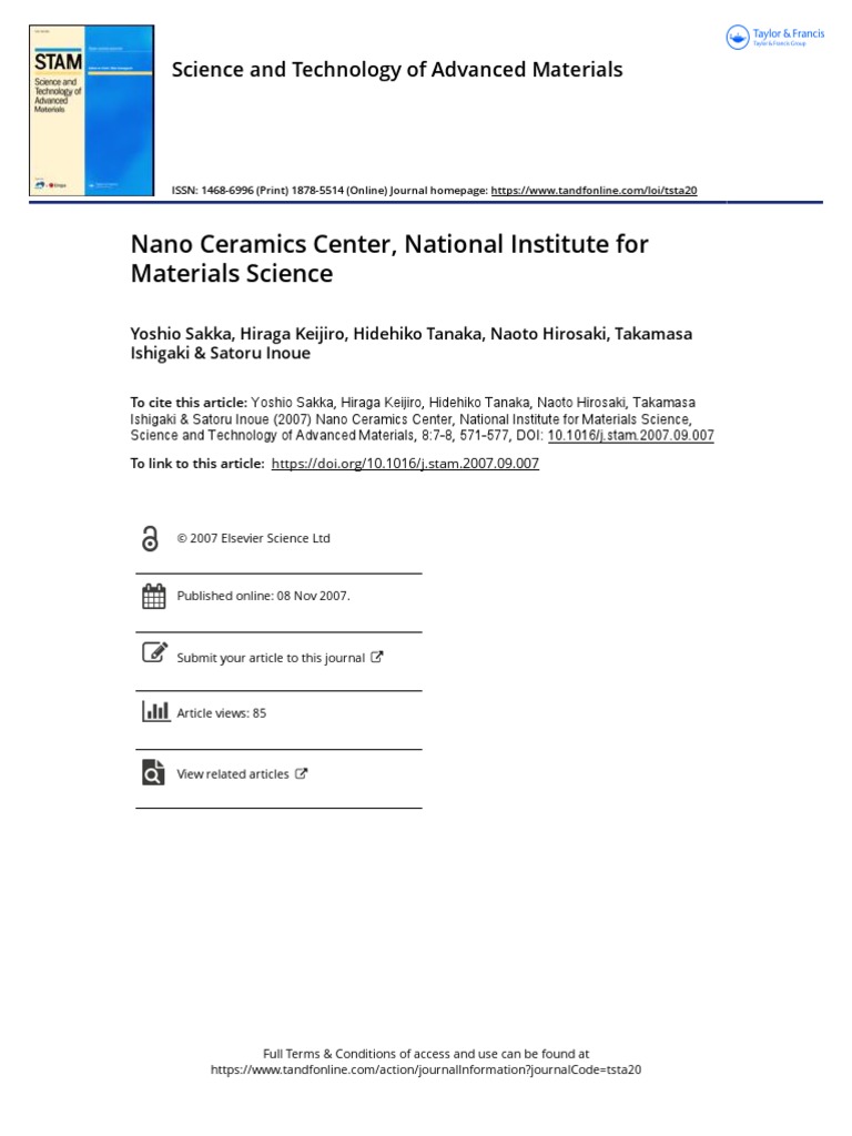 Nano Ceramics Center National Institute For Materials Science | PDF ...