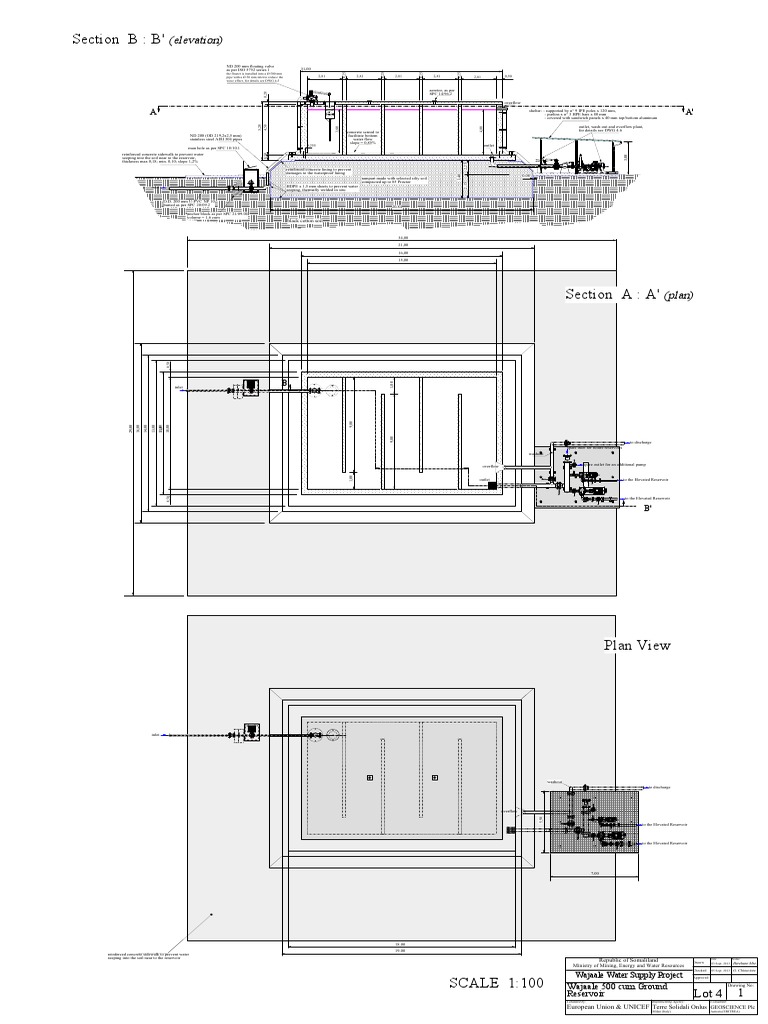 Drawings of Reservoir | PDF | Pipe (Fluid Conveyance) | Mechanical ...