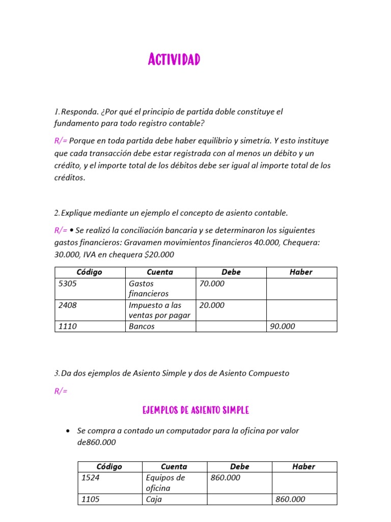Asiento Contable | PDF | Contabilidad | Bancos