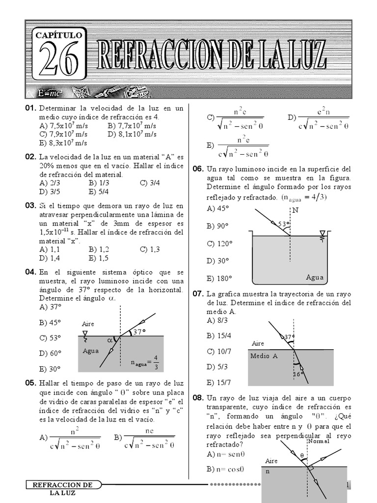 26 Refraccion de La Luz | PDF | Ligero | Refracción