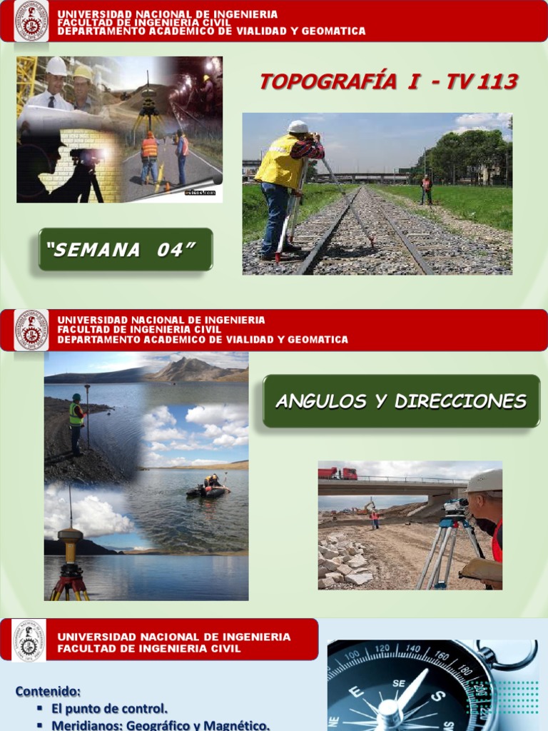 Semana 04 Angulos y Direcciones | Descargar gratis PDF | Azimut | Brújula