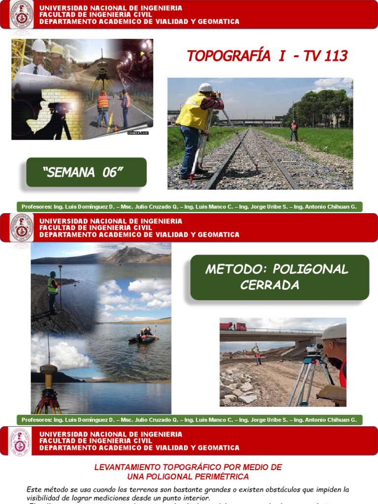 Levantamiento topográfico mediante el método de poligonal cerrada | PDF ...