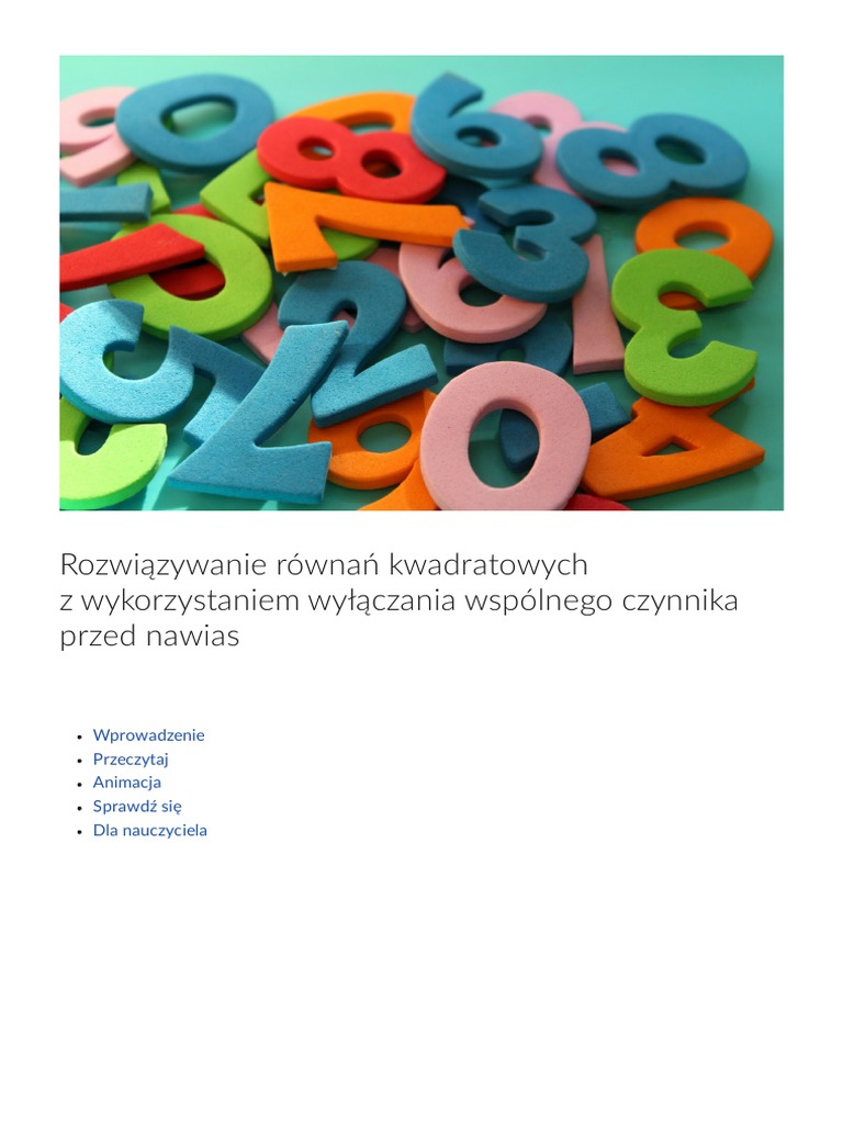 Rozwiazywanie Rownan Kwadratowyc | PDF