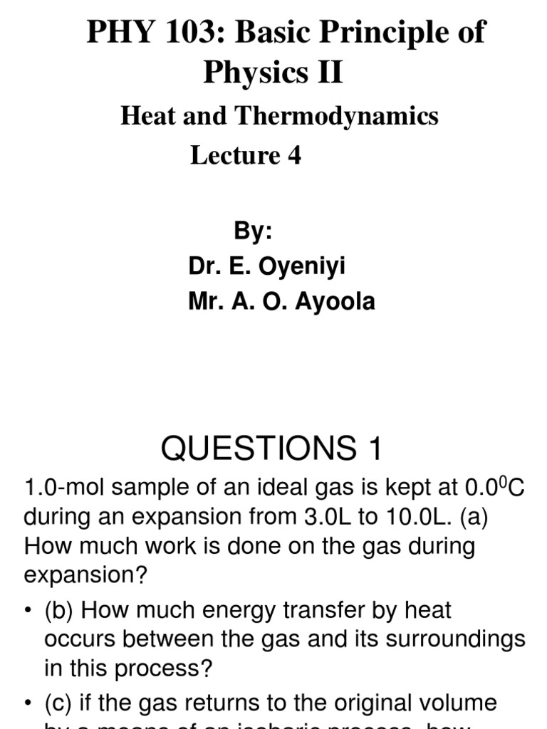 PHY 103 Lecture 4 | PDF | Gases | Collision PHY 103 Lecture 4 | PDF | Gases | Collision