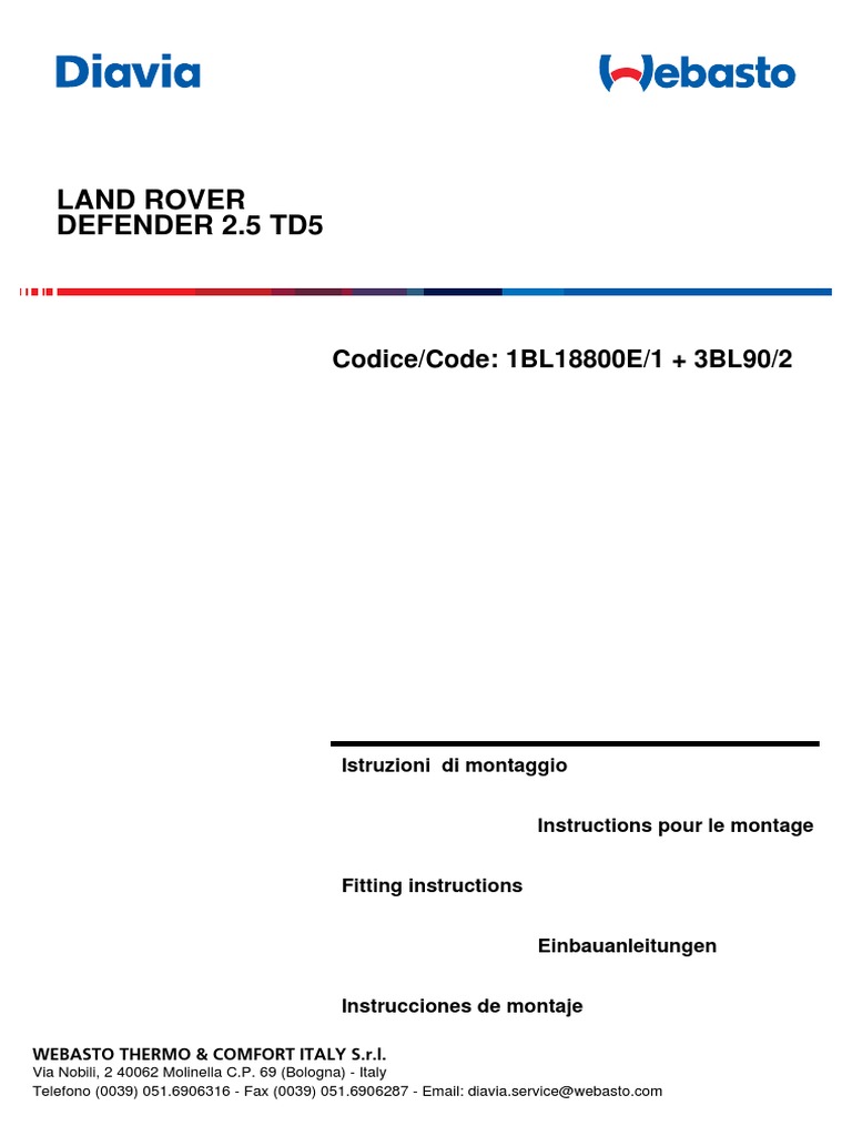 Diavia Defender td5 | PDF | Off Roading | Motor Vehicle