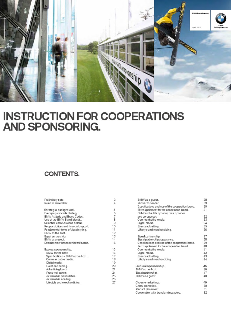 BMW Sponsorship and Cooperation Guidelines | PDF | Brand | Target Audience
