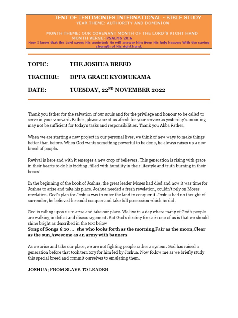 The Joshua Breed-1 | PDF | Joshua | Moses