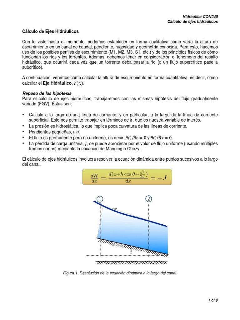 CON240 - Clase16 - Calculo de Ejes Hidraulicos | PDF | Ecuaciones ...
