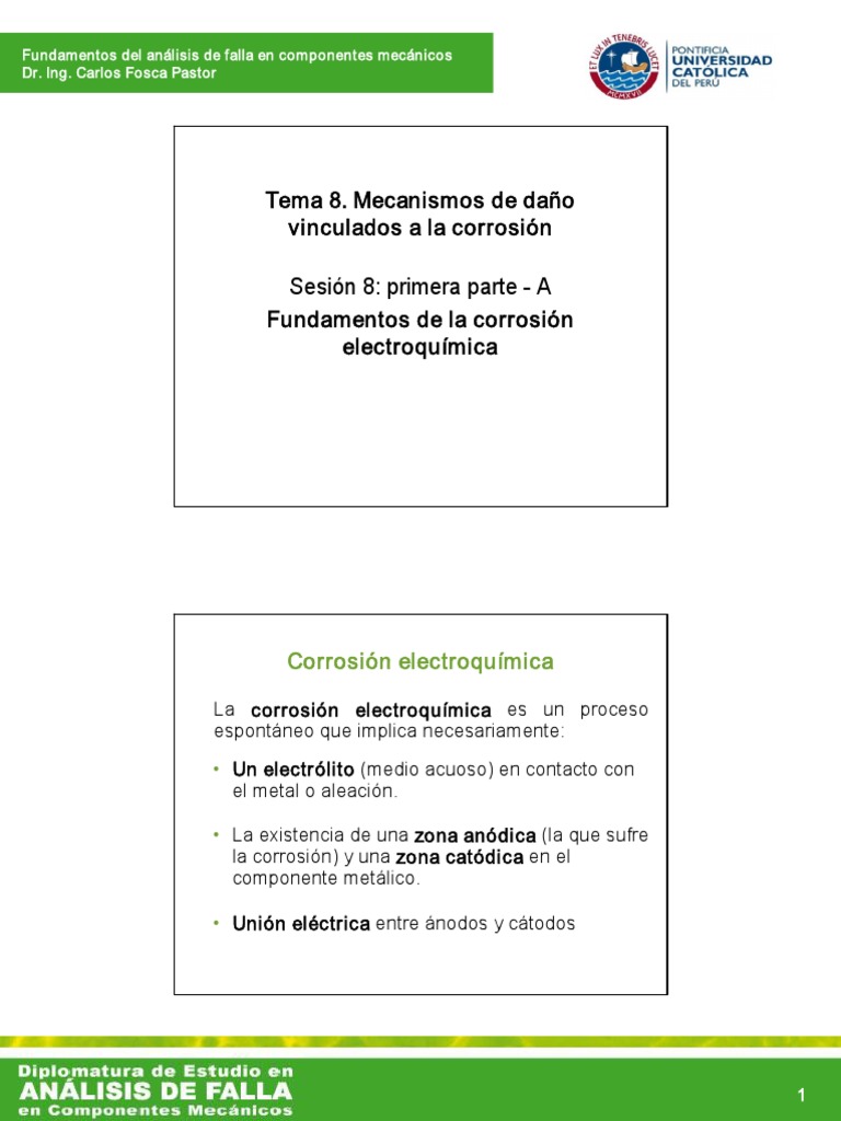 Tema 8. Mecanismos de Daño Vinculados A La Corrosión Sesión 8: Primera ...