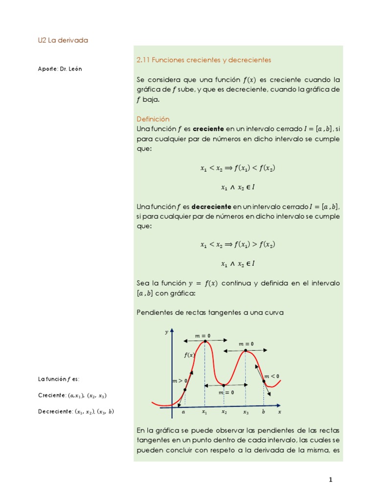 Mate 2 U2-2 | PDF | Derivado | Intervalo (Matemáticas)