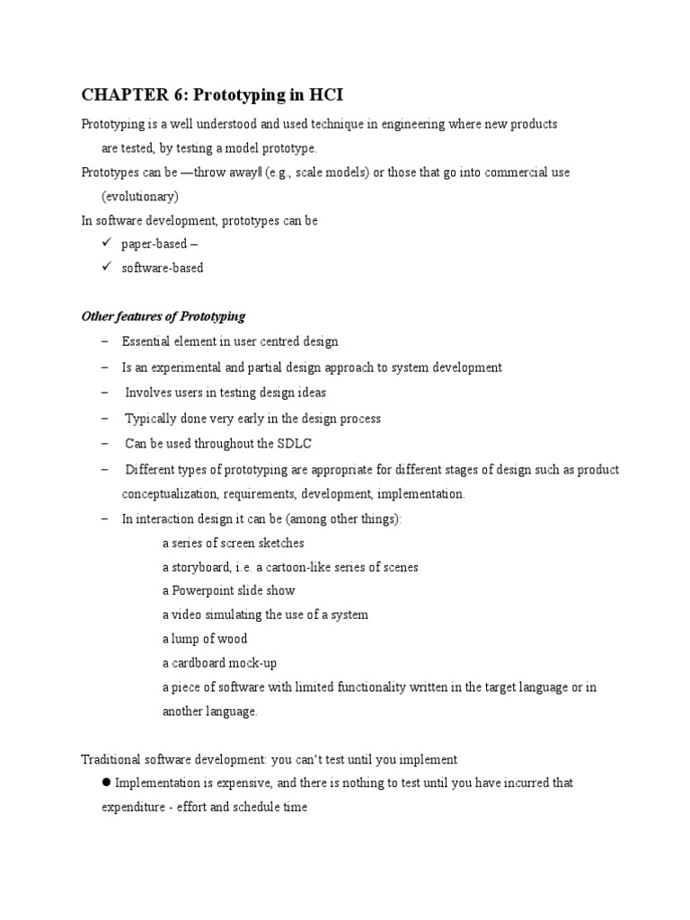 Chapter 6 - Prototyping in HCI | PDF