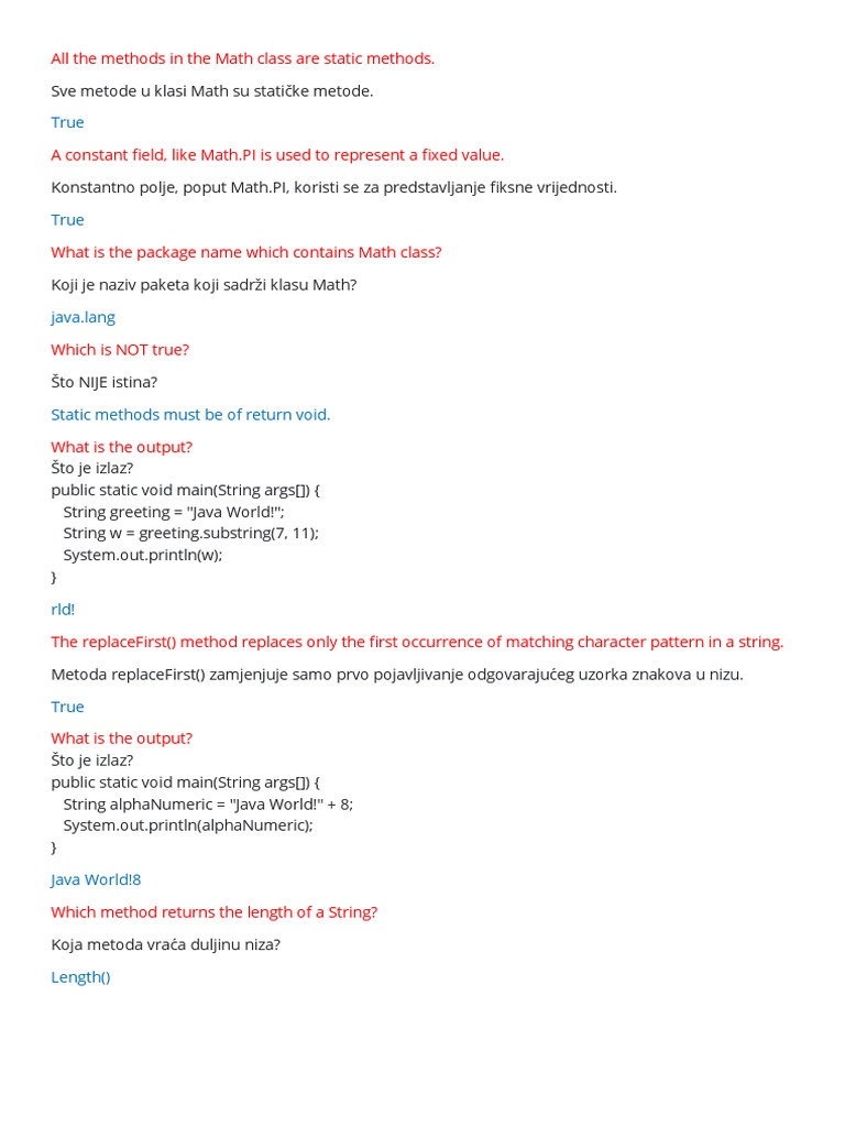 Quiz 4 - 2 | Download Free PDF | String (Computer Science) | Object Oriented Programming