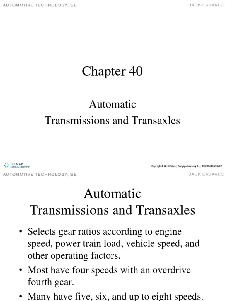 CH40 Automatic Transmissions and Transaxles STUDENT VERSION | PDF | Automatic Transmission | Clutch