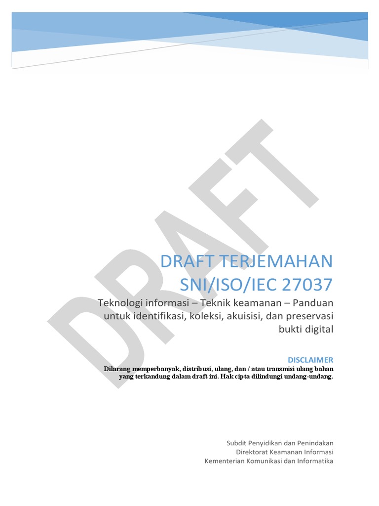 Terjemahan Sni-Iso-iec 27037 | PDF