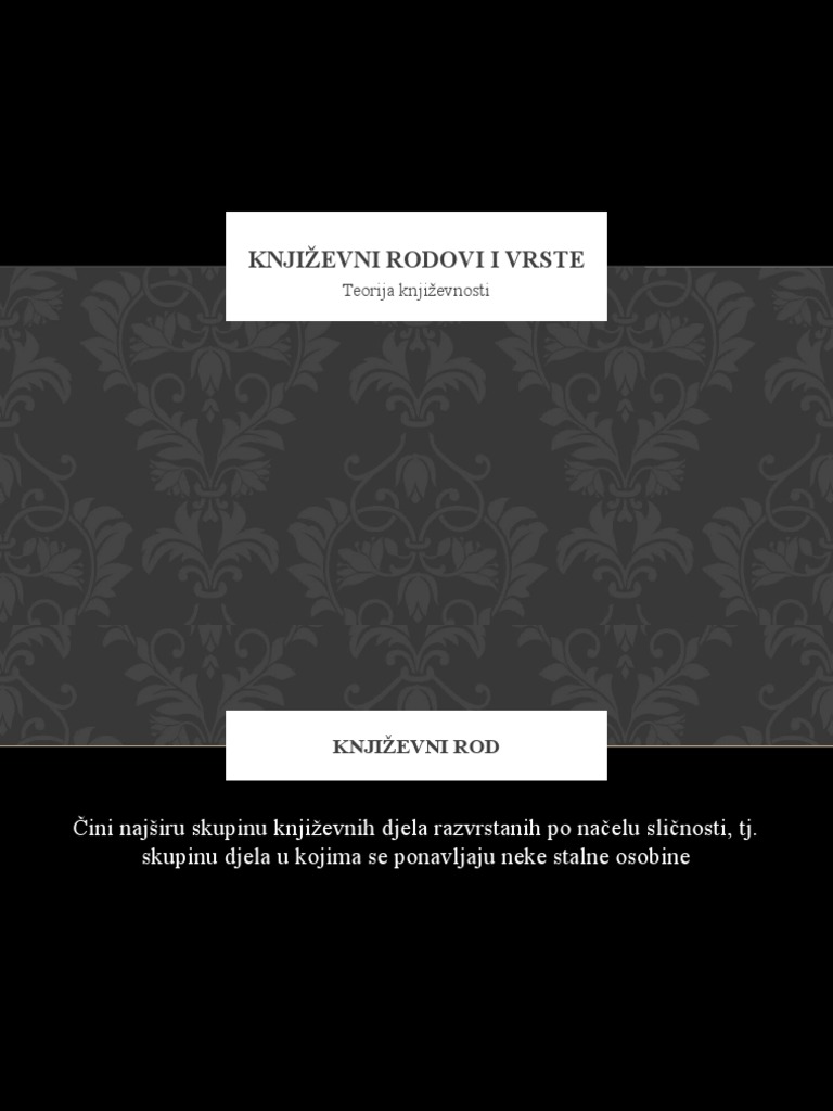 Književni rodovi i vrste - novo | PDF