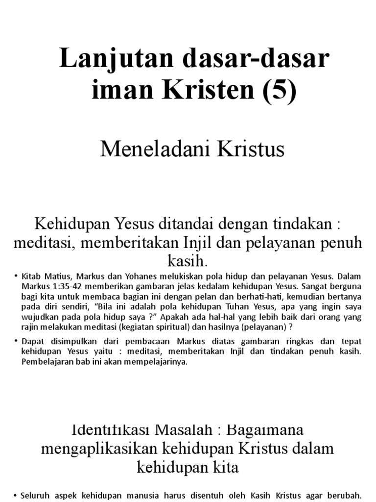 Lanjutan Dasar Iman Kristen-5 | PDF