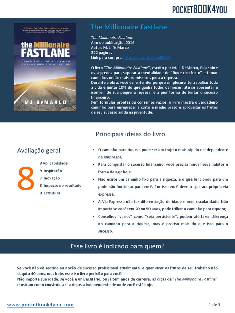 The Millionaire Fastlane M J Demarco Pdf Dinheiro Marketing