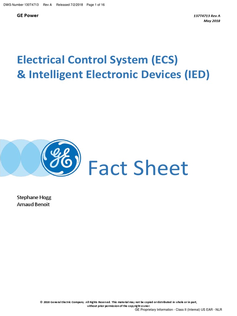 GE Electricla Control Sistem | PDF | Electrical Substation | Computer ...